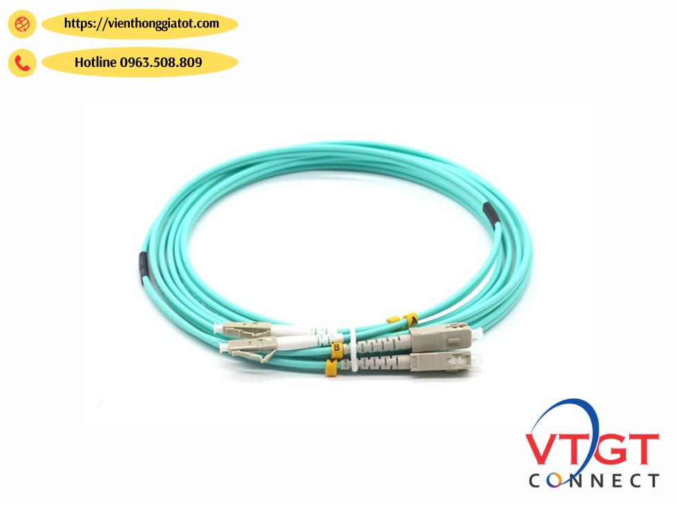 Dây nhảy quang Multimode OM3 chuẩn SC-LC dài 15m – Kết nối ổn định, truyền tải nhanh